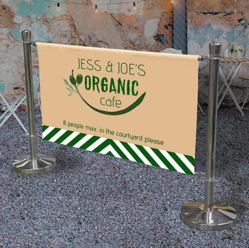 Custom Printed Café' Barriers - Just Click Printing, UK